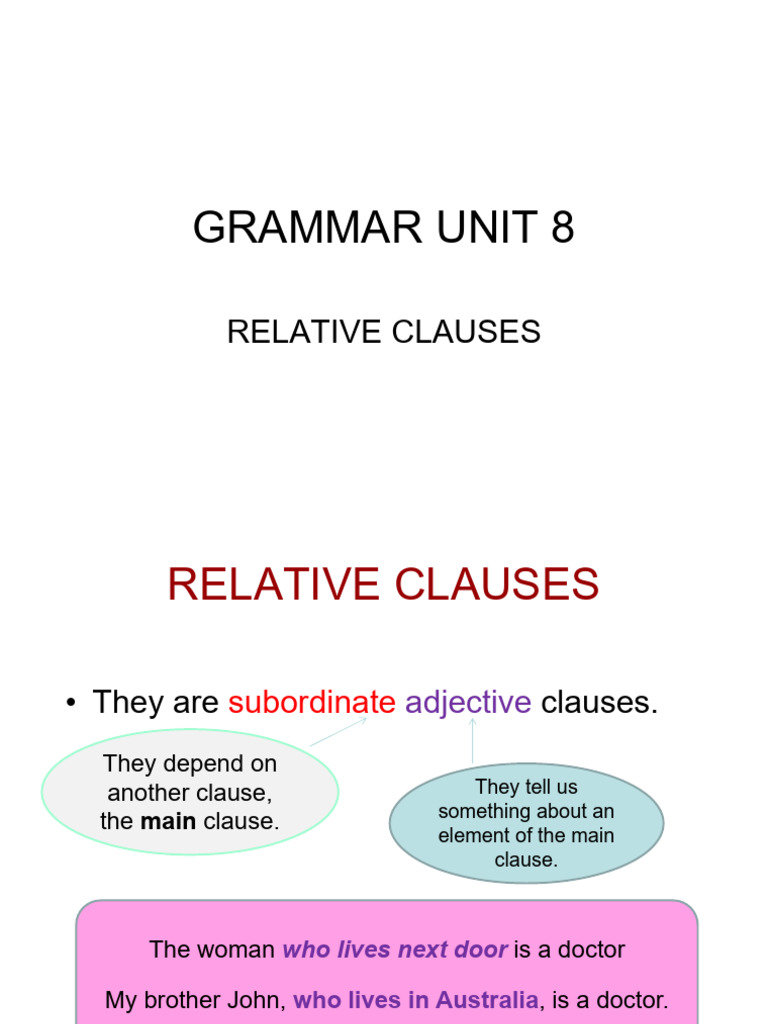 Relative Clauses 1 Bach | PDF | Clause | Subject (Grammar)