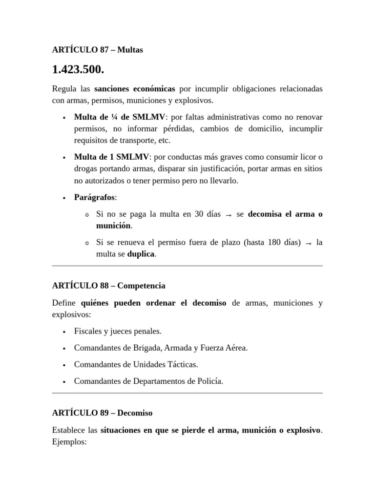 Artículo 87 | PDF | Multa (pena) | Policía