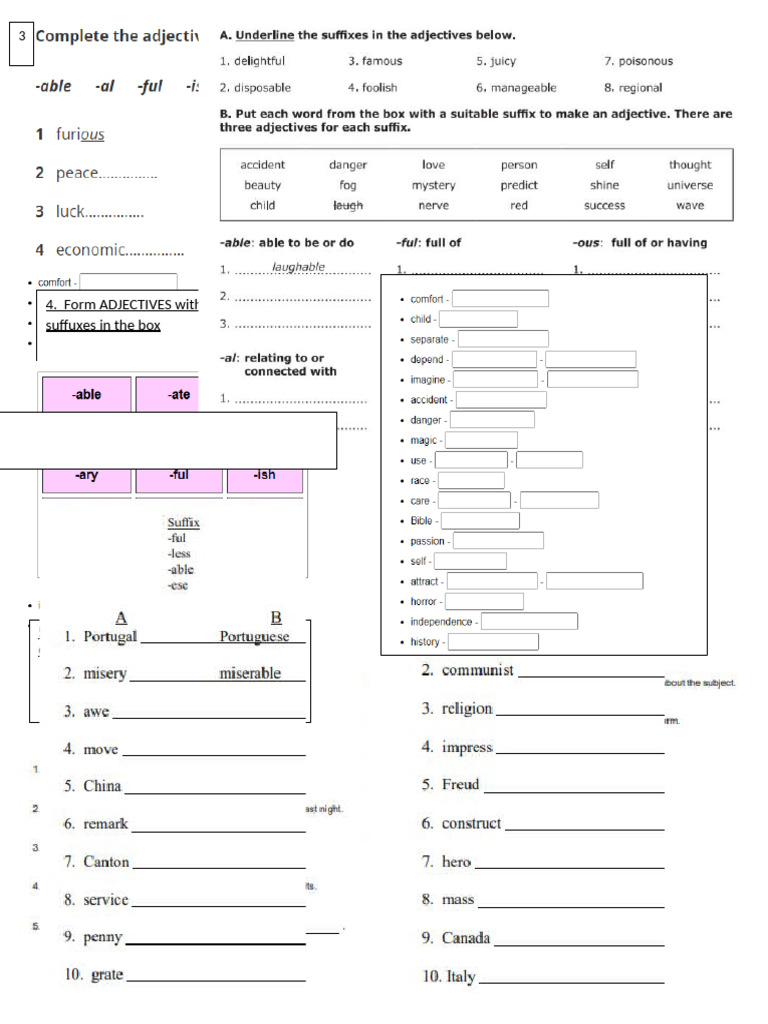 Adjectives Suffixes 2025 | PDF