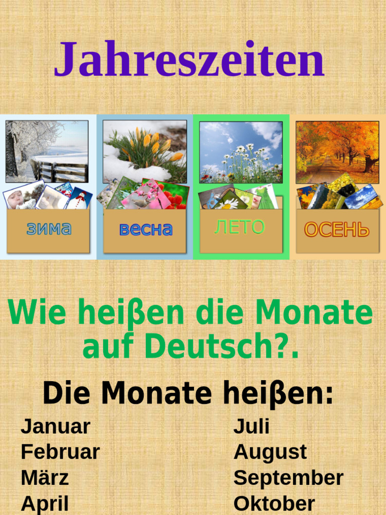 Jahreszeiten Und Monate | PDF