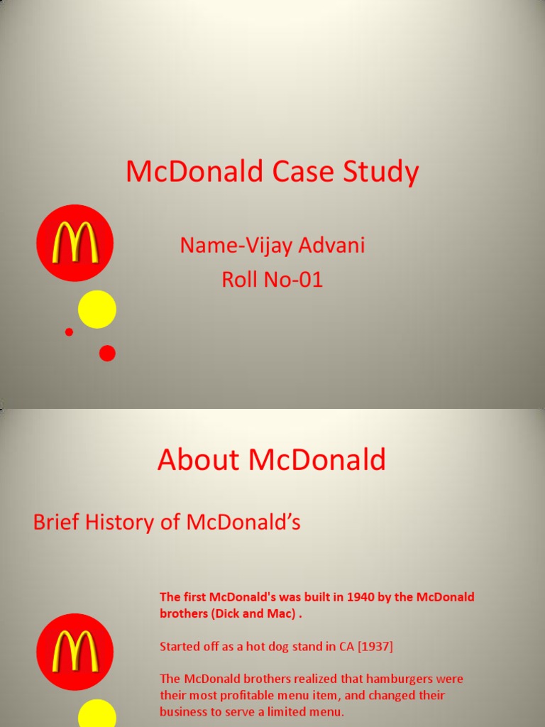MC Donald Case Study | PDF | Mc Donald's | Fast Food Restaurants