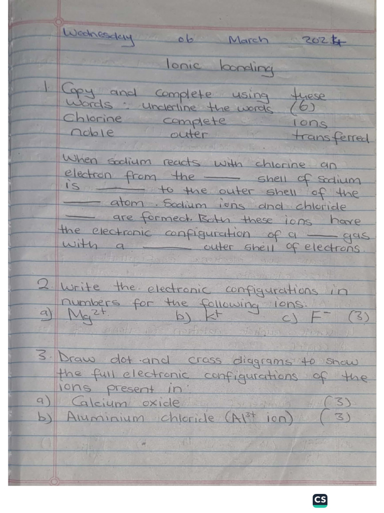Chemical Bonding Exercises | PDF