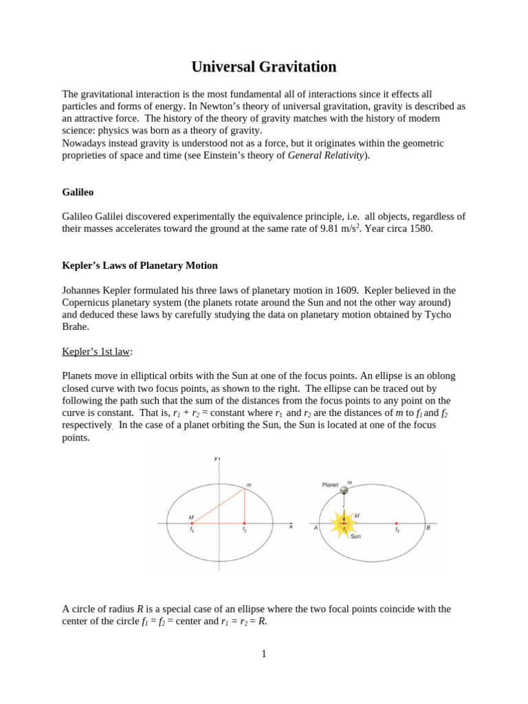Understanding Universal Gravitation Concepts | PDF | Orbit | Newton's ...