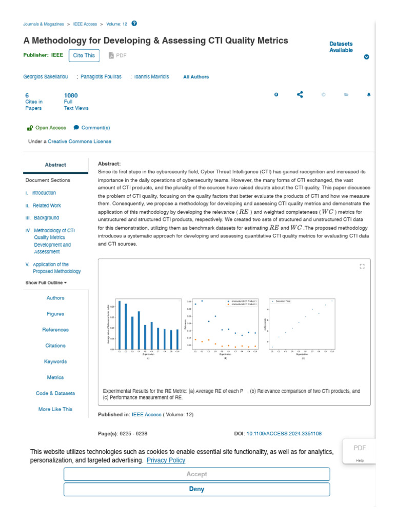 A Methodology For Developing & Assessing CTI Quality Metrics - IEEE ...