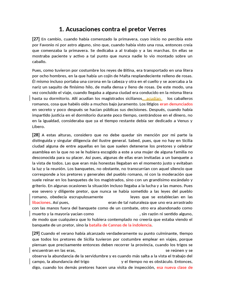 Acusaciones Contra El Pretor Verres | PDF