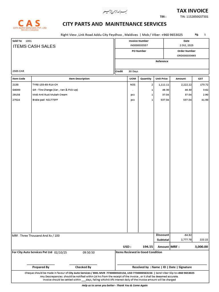 Paid Bill 33557 | PDF | Invoice | Business