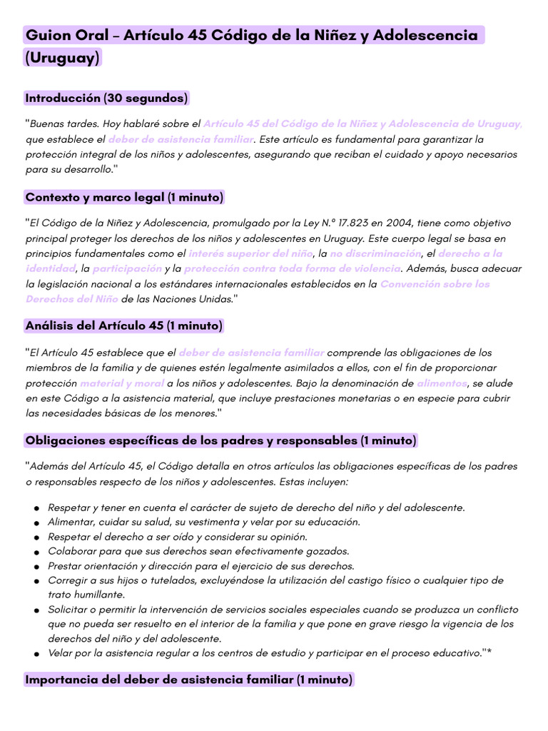 Articulo 45 | PDF | Derechos de los niños | Etica social