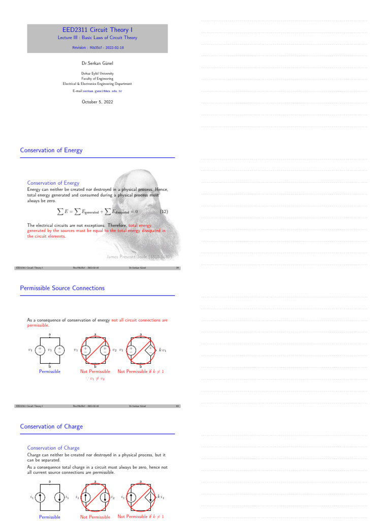 Circuit Theory Basics: Energy Conservation | PDF | Computer Engineering ...