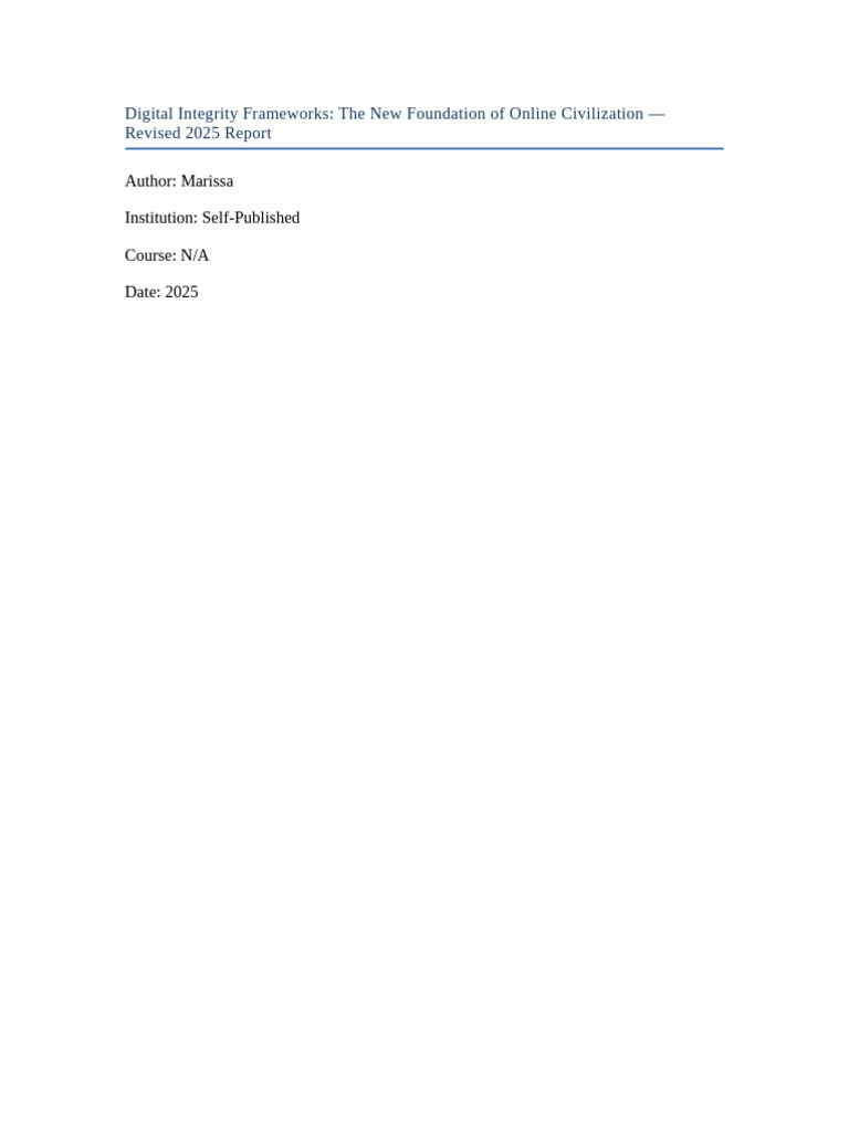 Digital Integrity Frameworks for Online Trust | PDF