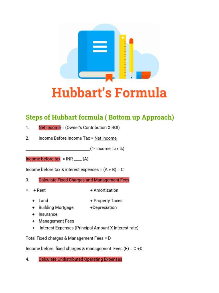 Hubbart Formula for Room Rate Calculation | PDF