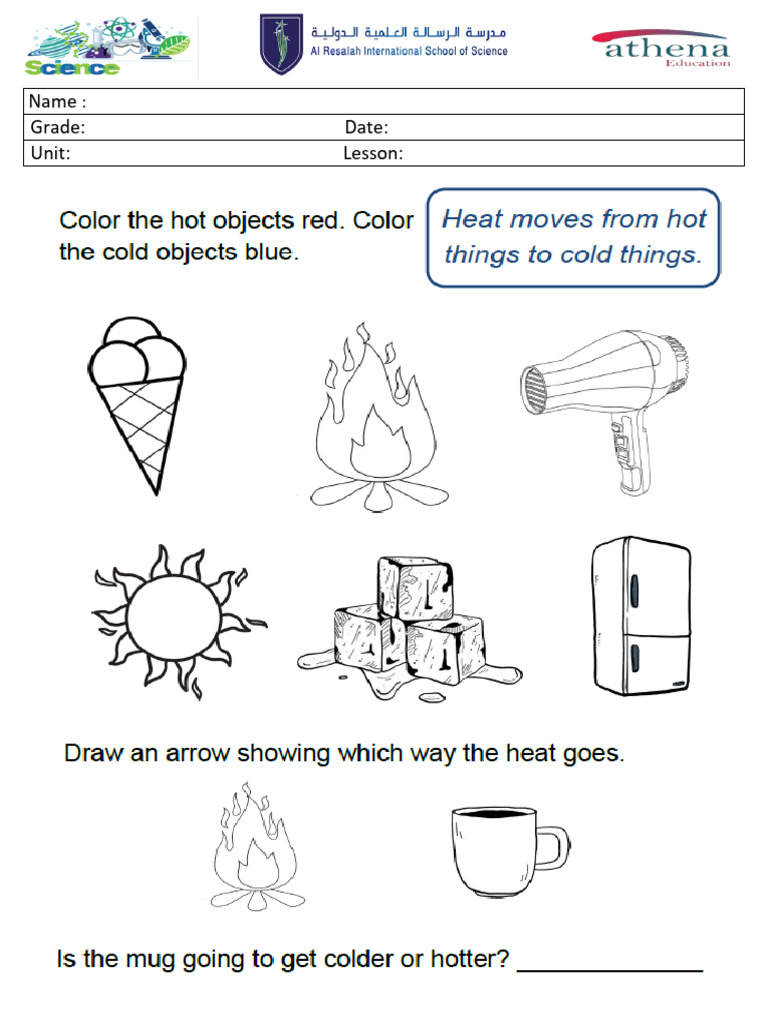 Worksheet - Grade.7 (SEN) Lesson Energy and States of Matter-1 | PDF