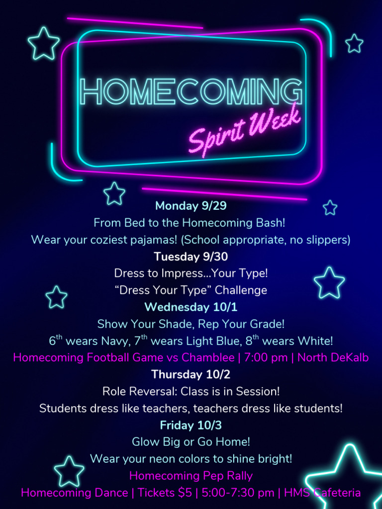 HMS Homecoming Week 2025 Activities | PDF