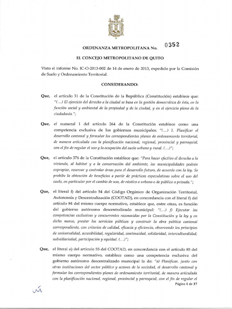 Ordm 0352 Parque Bicentenario | PDF