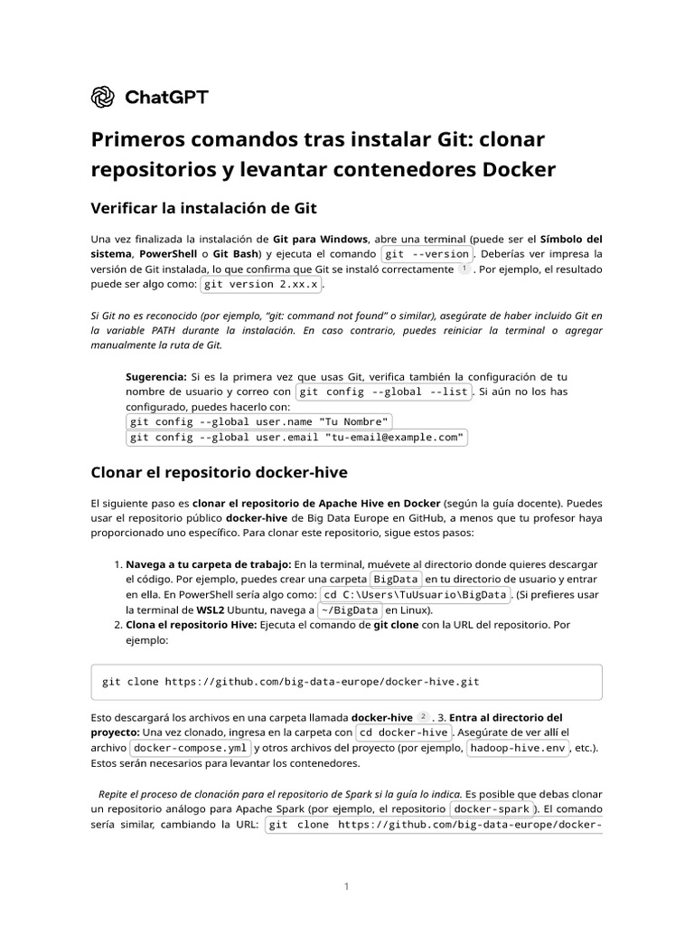 GIT-clonar Repositorios y Levantar Contenedores Docker | PDF | Archivo de computadora | Apache ...