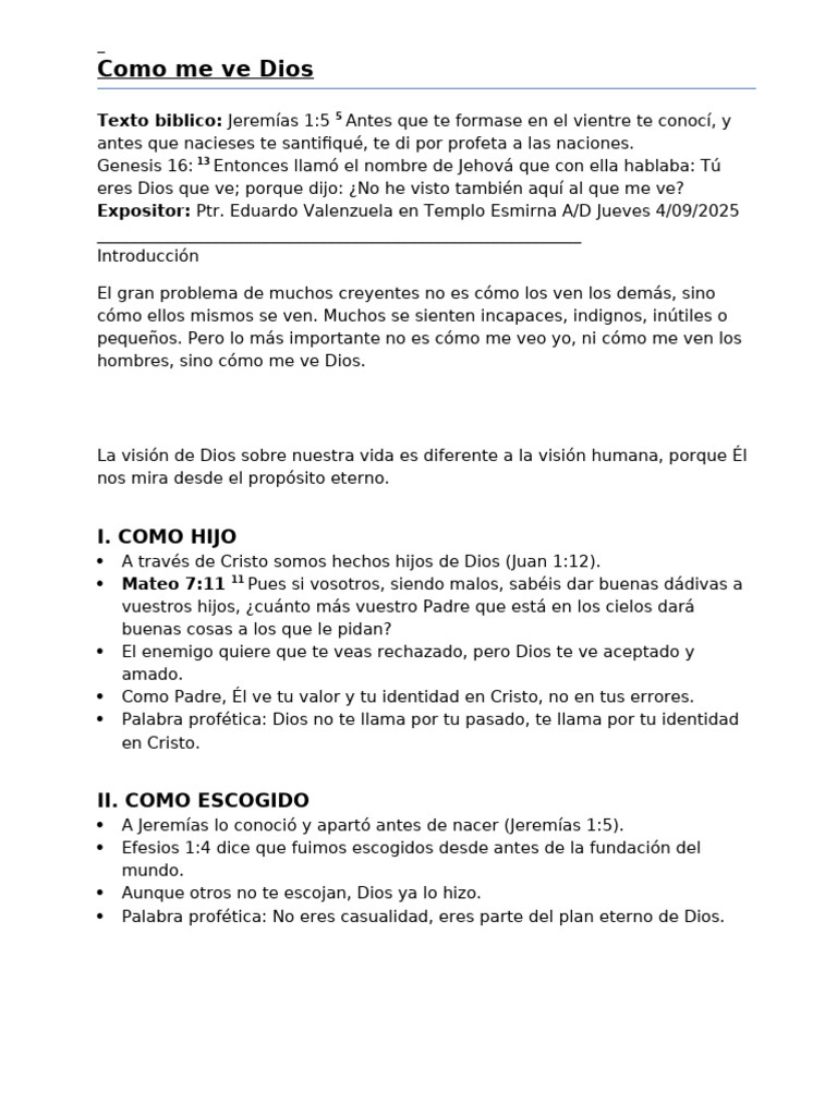 Cómo Dios Ve Tu Verdadero Valor | PDF | Cristo (título) | Dios