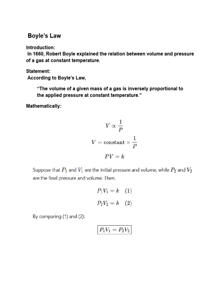 Understanding Boyle's Law Explained | PDF