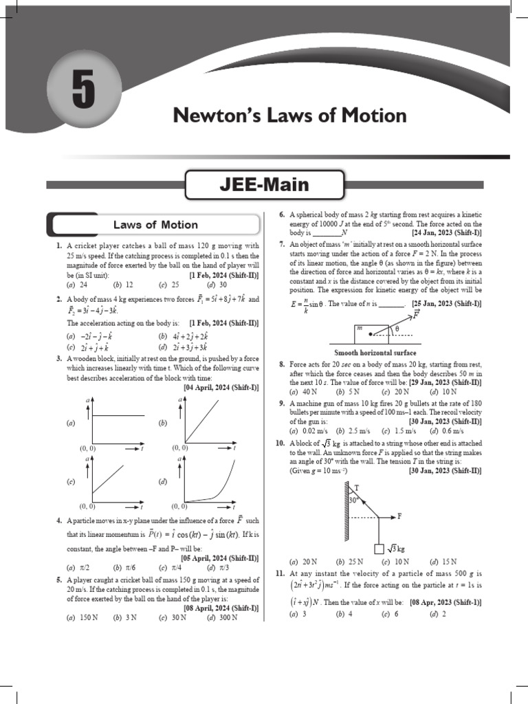Newton's Laws of Motion: Physics Problems | PDF | Force | Mass