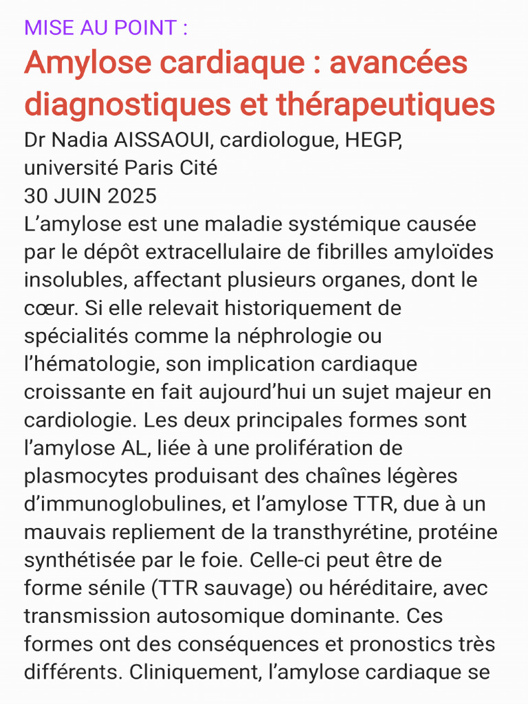 Amylose Cardiaque.2025 | PDF