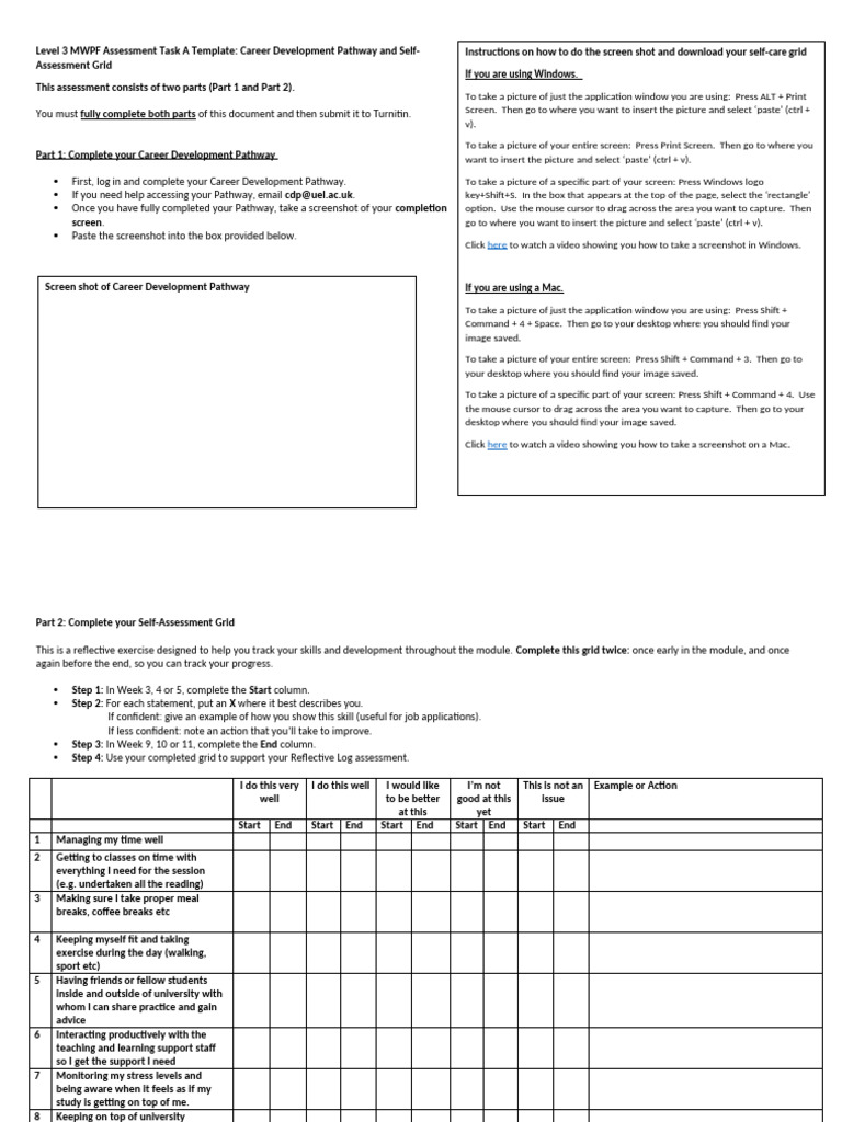 Level 3 Career Development Assessment Template | PDF | Screenshot ...
