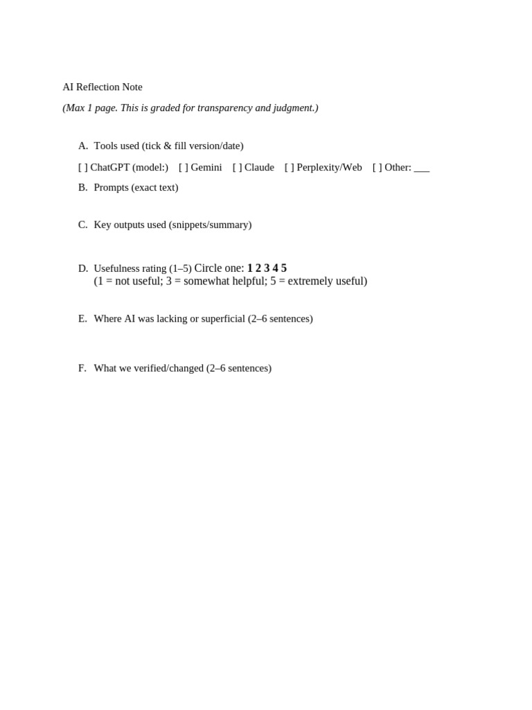 AI Reflection Note | PDF