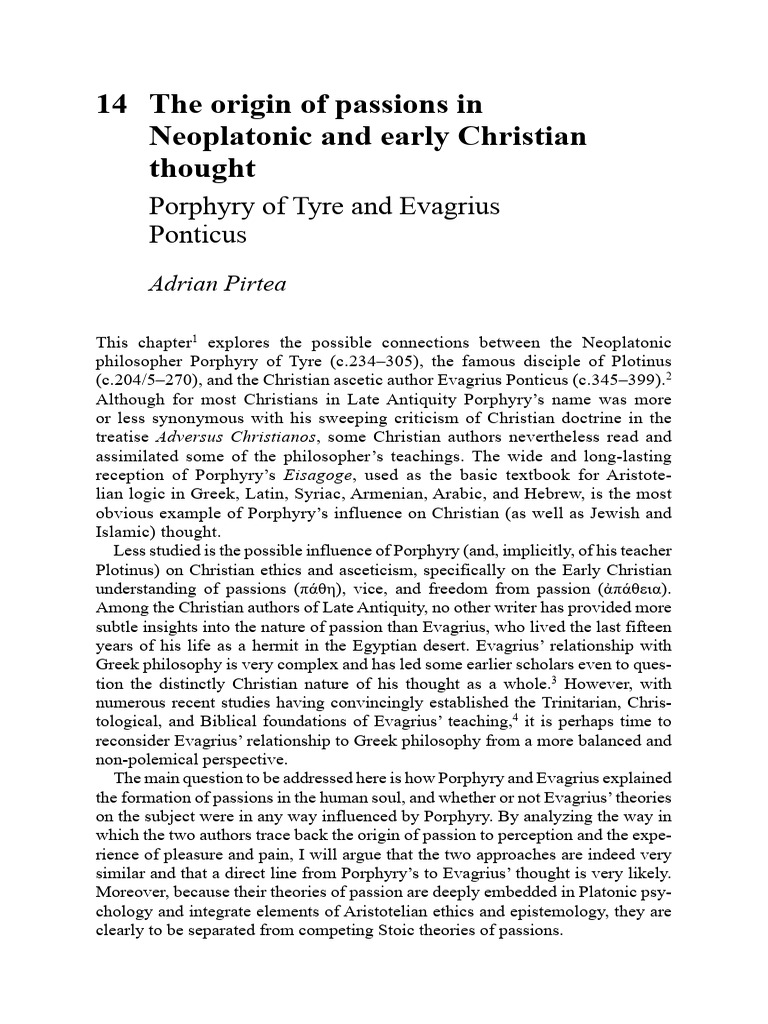 The Origin of Passions in Neoplatonic An | PDF | Soul | Nous