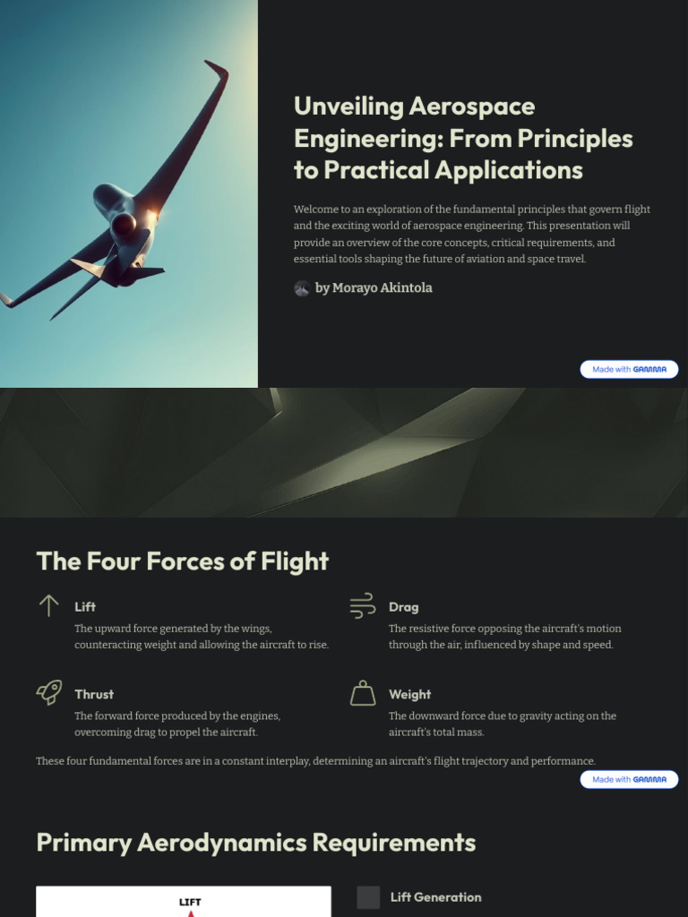 Unveiling Aerospace Engineering From Principles To Practical Applications | PDF | Flight | Force