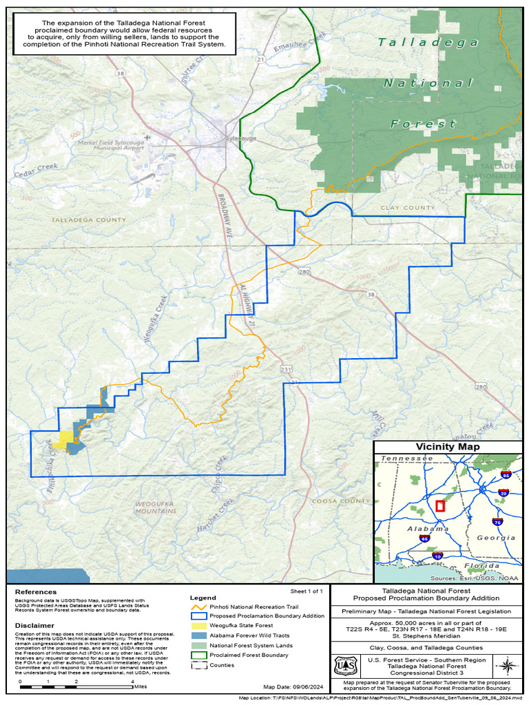 Proposed Expansion of Talladega Forest | PDF | Geographic Data And ...