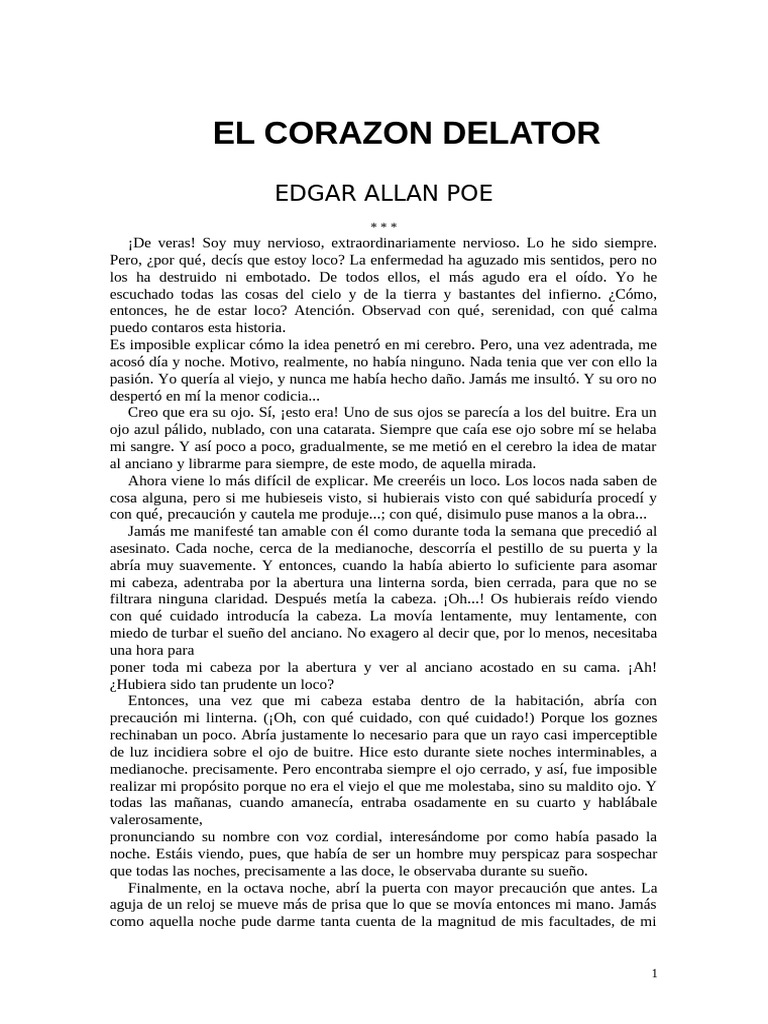 El corazón delator: relato completo | PDF