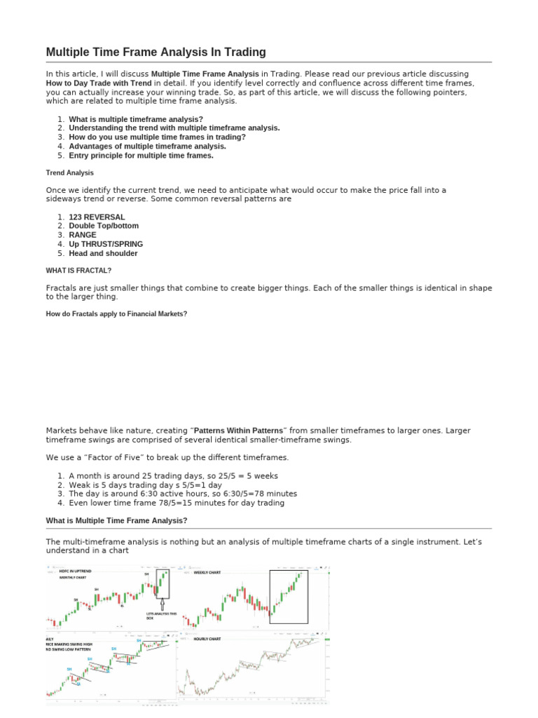 09 Multiple Time Frame Analysis | PDF | Day Trading | Language Integrated Query