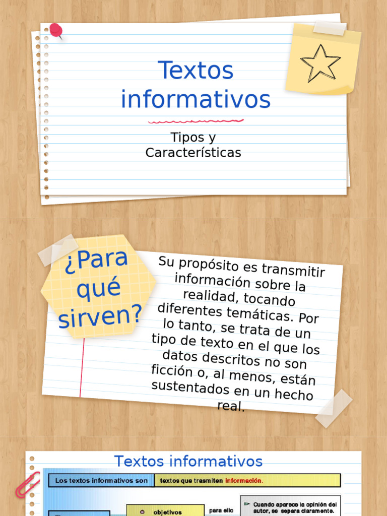 Tipos y características de textos informativos | PDF
