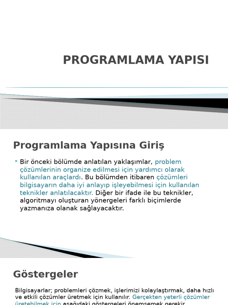 5.a Programlama Yapısı | PDF
