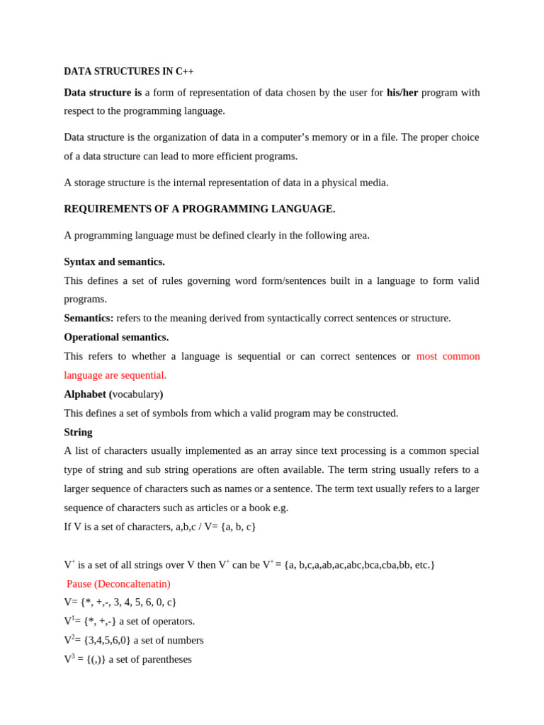 Data Structure Is The Organization of Data in A Computer's Memory or in A File | PDF | Data Type ...