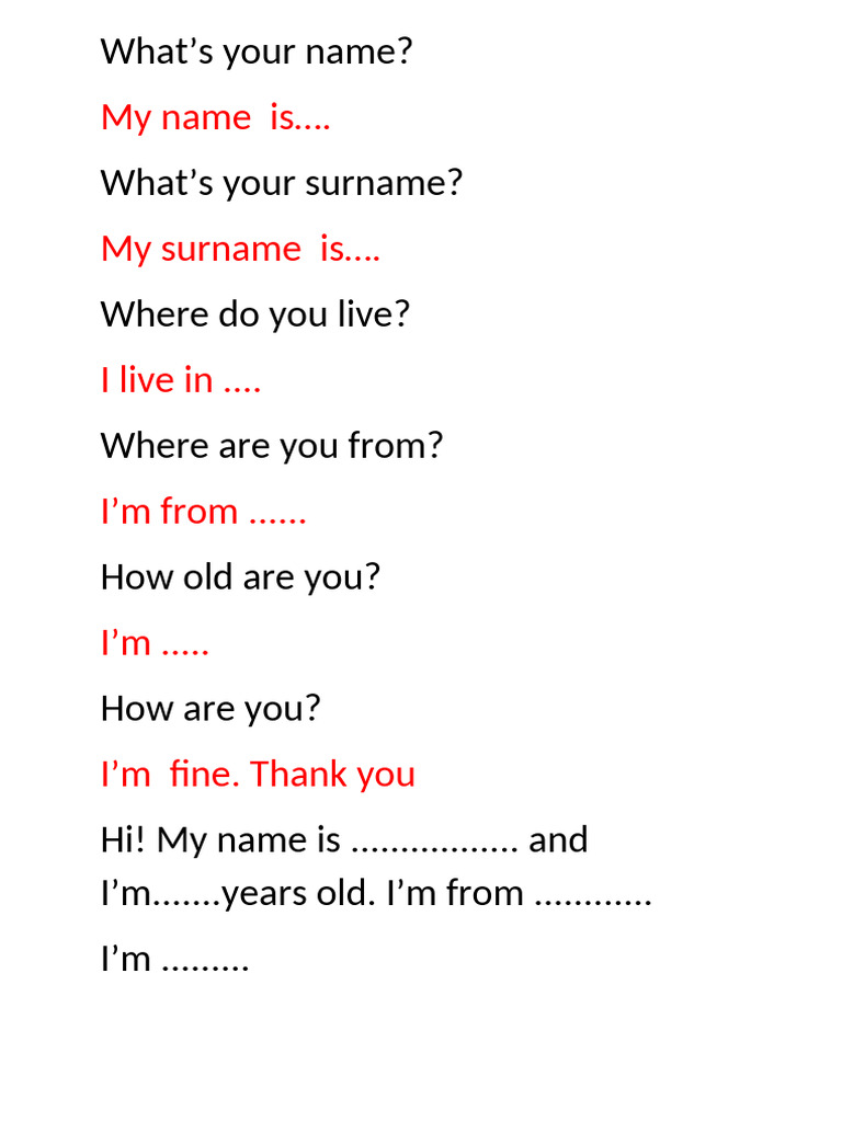 What Is Your Name | PDF
