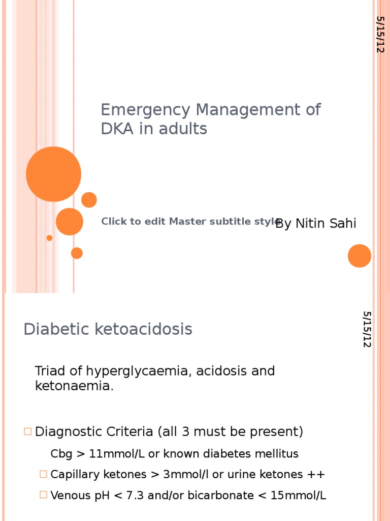 Emergency Management of DKA | PDF | Clinical Medicine | Medical Specialties