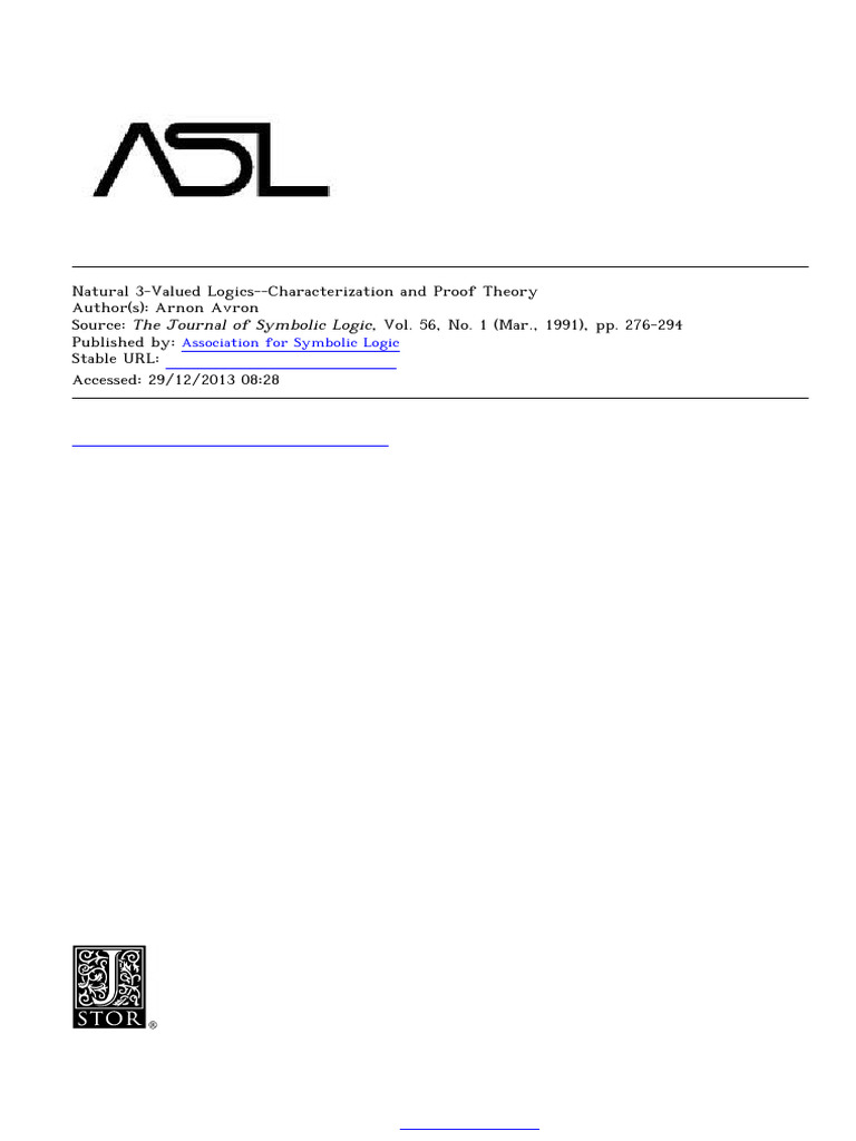Avron1991.Natural 3-Valued Logics | PDF | Logic | Metalogic