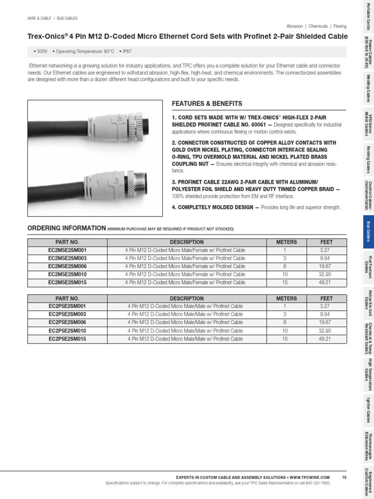 4 Pin 8 Pin Ethernet Cable Assemblies 2 | PDF | Electrical Connector ...