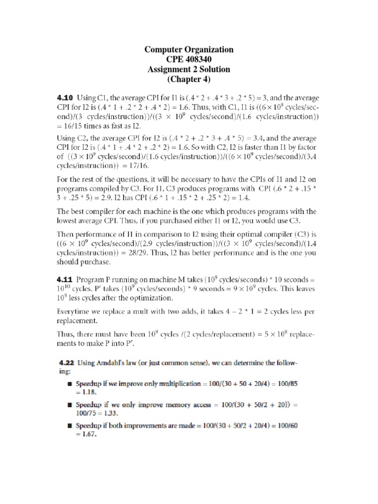 Computer Organization - Assignment 2 | PDF