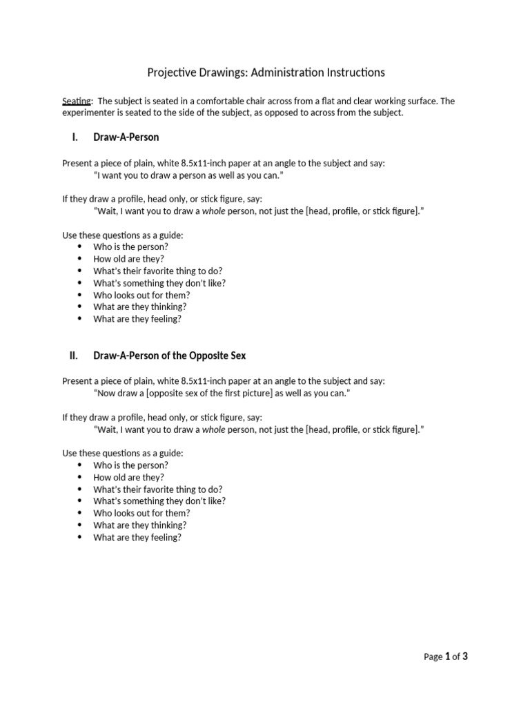 House Tree Person Instructions | PDF
