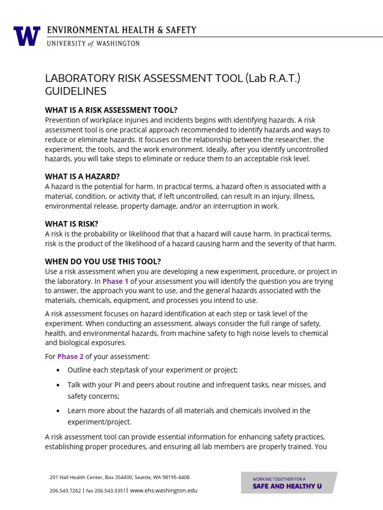 Laboratory Risk Assessment Guidelines | PDF | Risk | Risk Assessment
