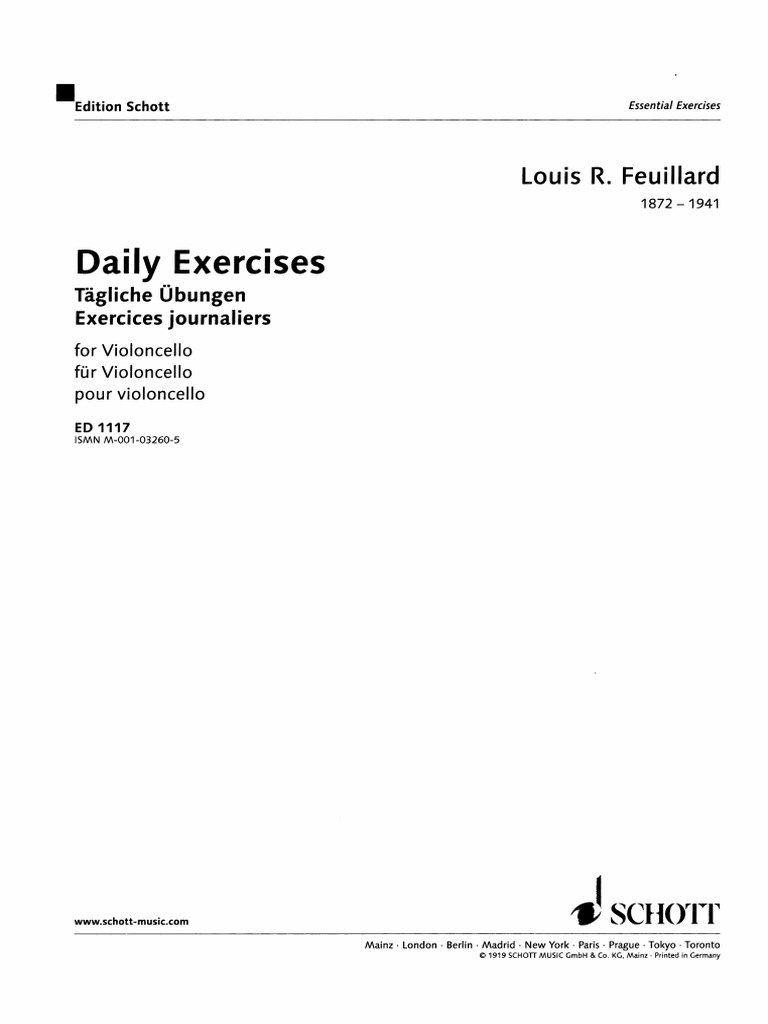 Cello Part - Daily Exercises For Cello (Feuillard) | PDF