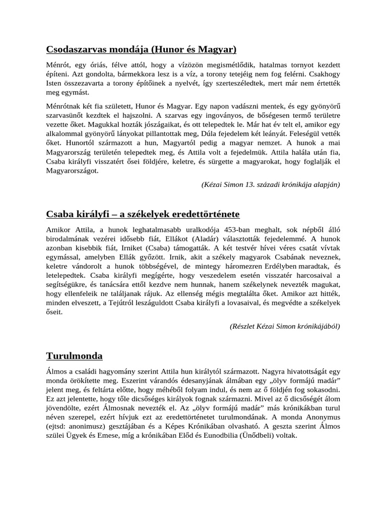 Osztály Mondák | PDF