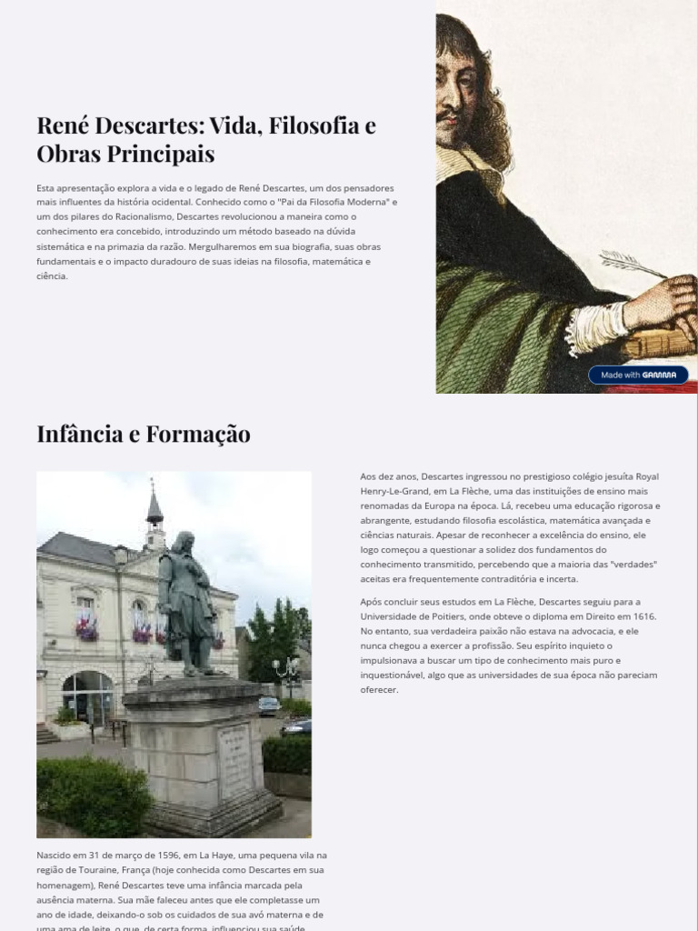Vida e Filosofia de René Descartes | PDF | René Descartes | Science