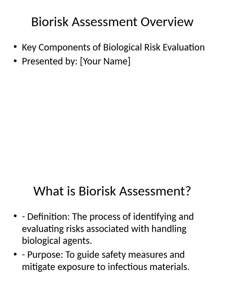 Biorisk Assessment Essentials Guide | PDF