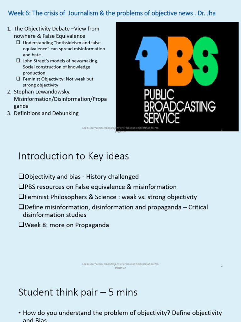 Lect 6 2 Objectivity Bothsideism Disinformtaion | PDF | Journalism ...