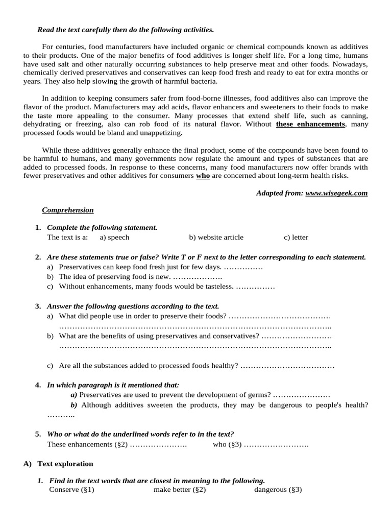 Food Safety Listen and Consider Unit 2 | PDF | Foods | Taste