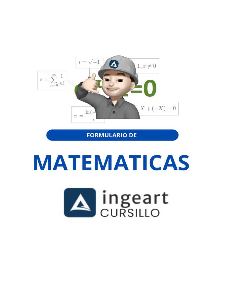 Formulario de Matematicas. Ingeart Cursillo | PDF | Línea (geometría) | Ecuaciones