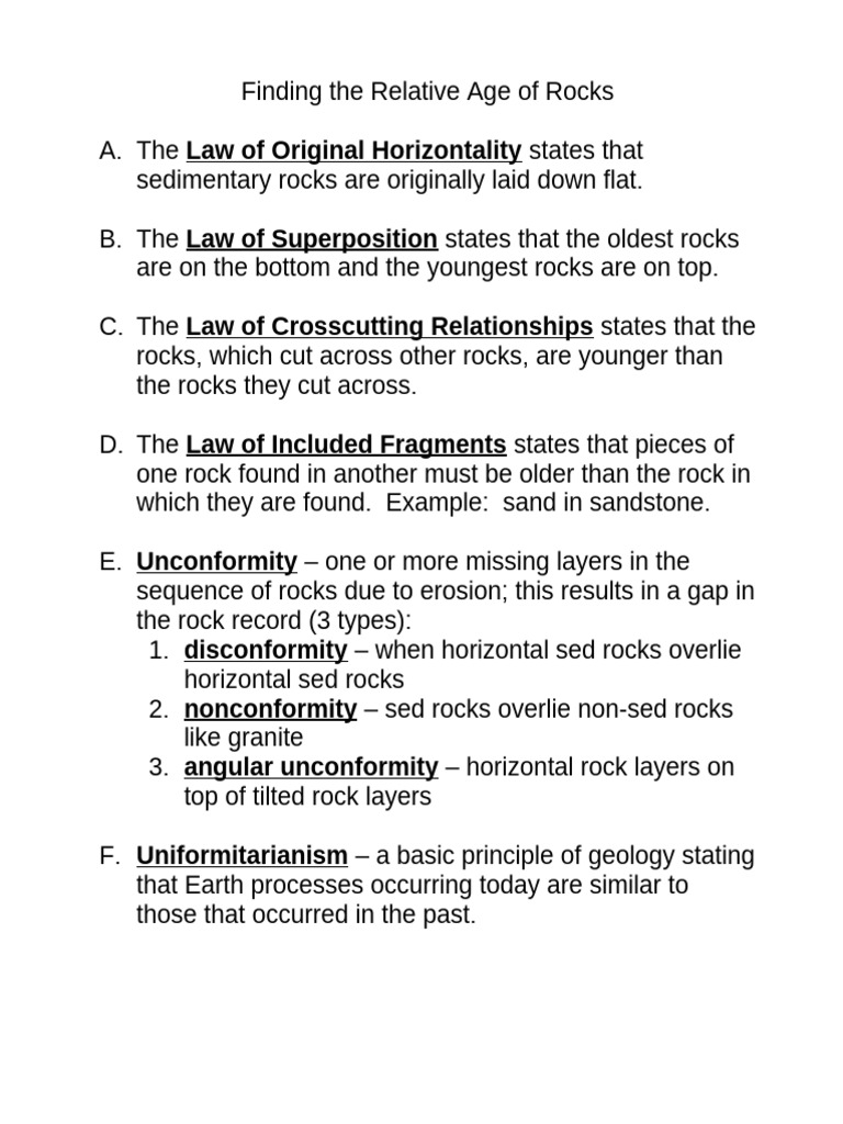 Finding The Relative Age of Rocks | PDF