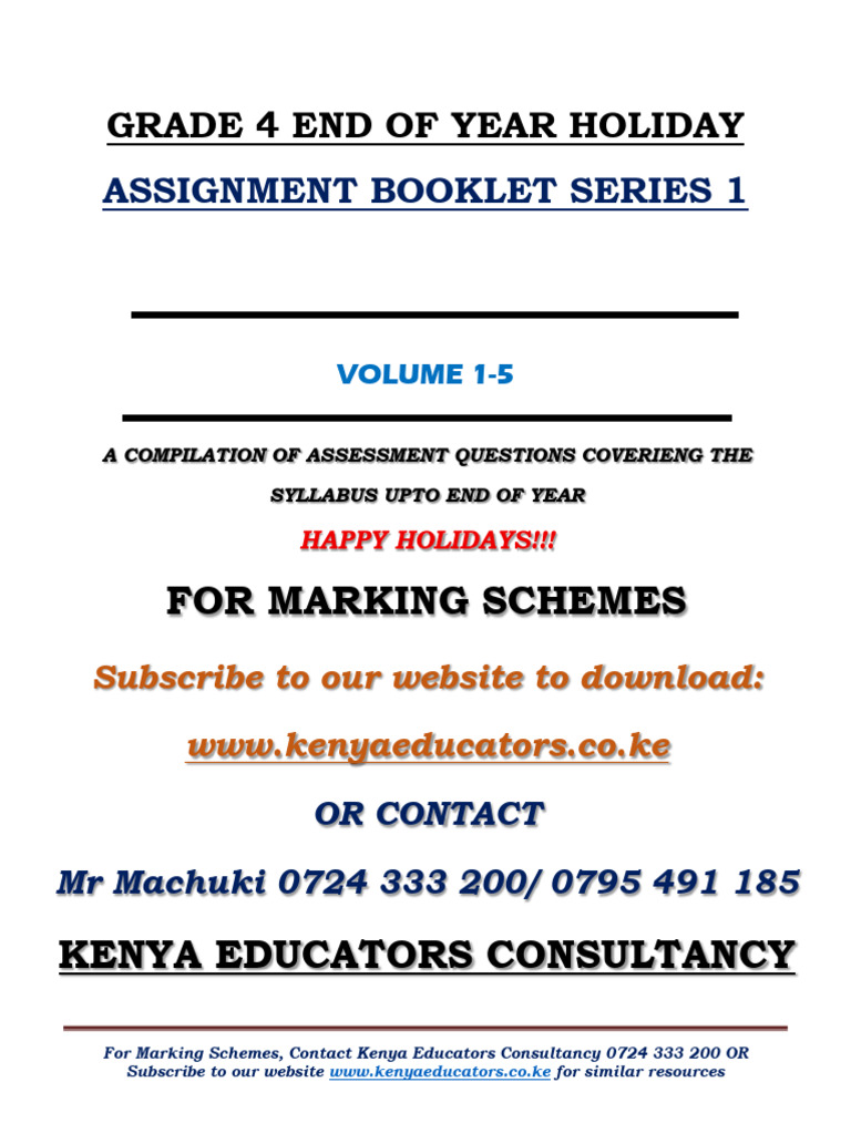 Grade 4 Endyear Assignment Book s1 | PDF