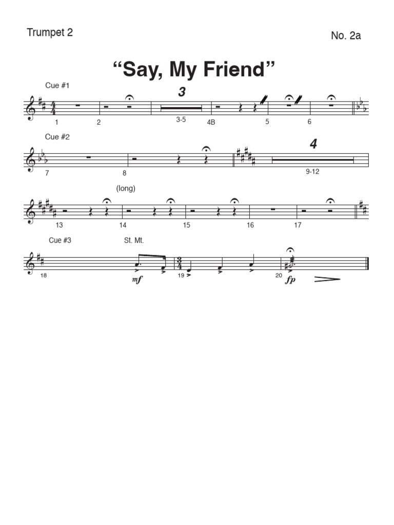 02a Say My Friend - Trumpet 2 | PDF