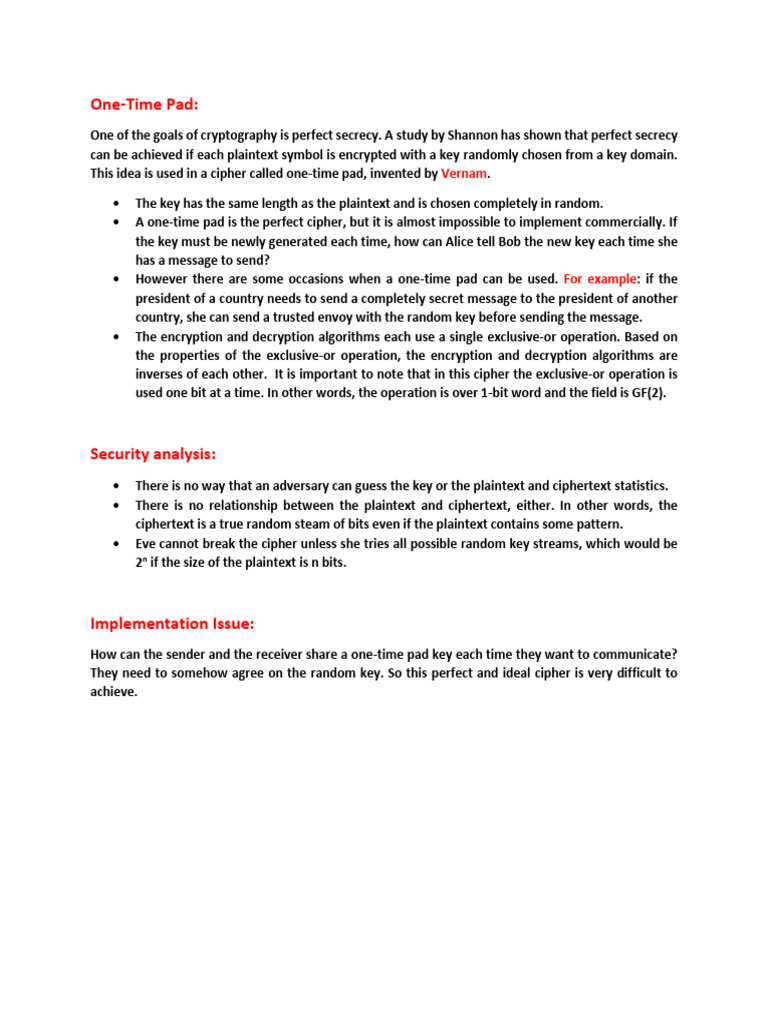One Time Pad | PDF